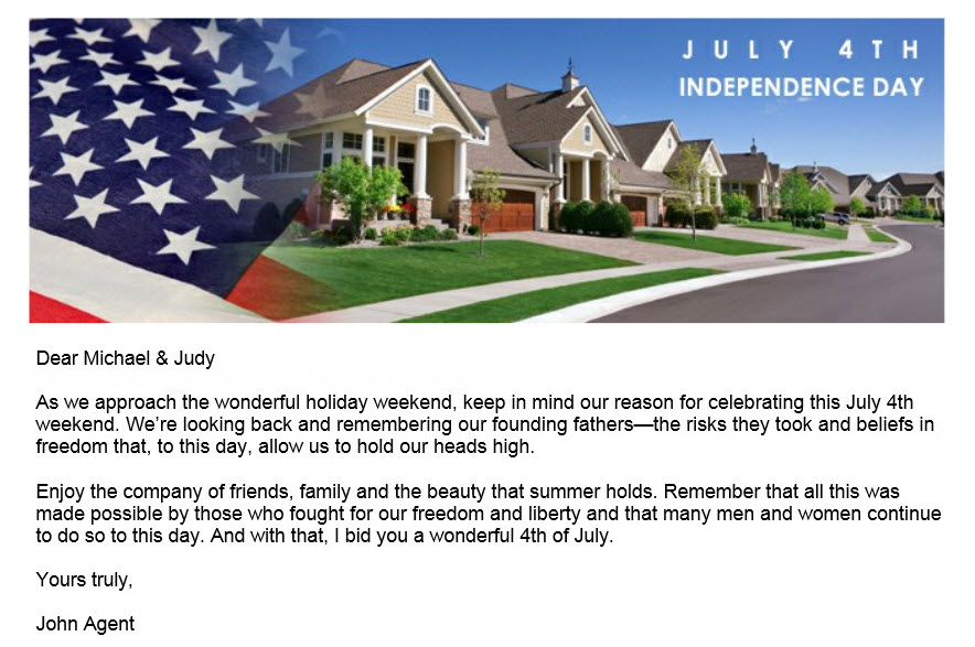 July 4th email templates for real estate agents - Top Producer Blog