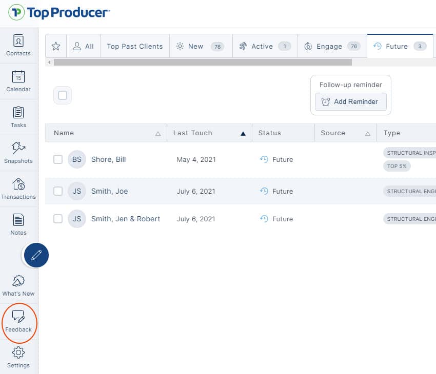 NEW! Feedback System gives visibility into what's coming to your CRM