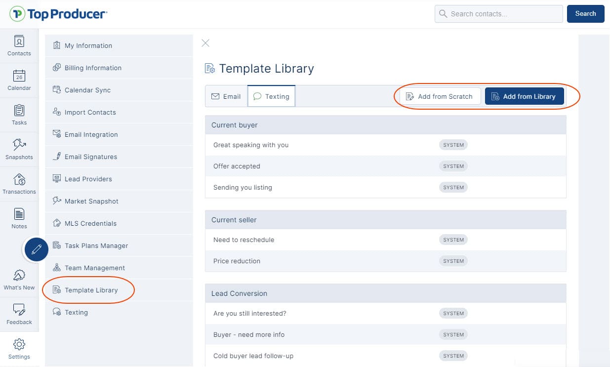 Texting from Top Producer® CRM just got easier with new text templates!