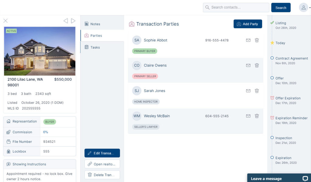 Simplified real estate transaction management in Top Producer® X CRM